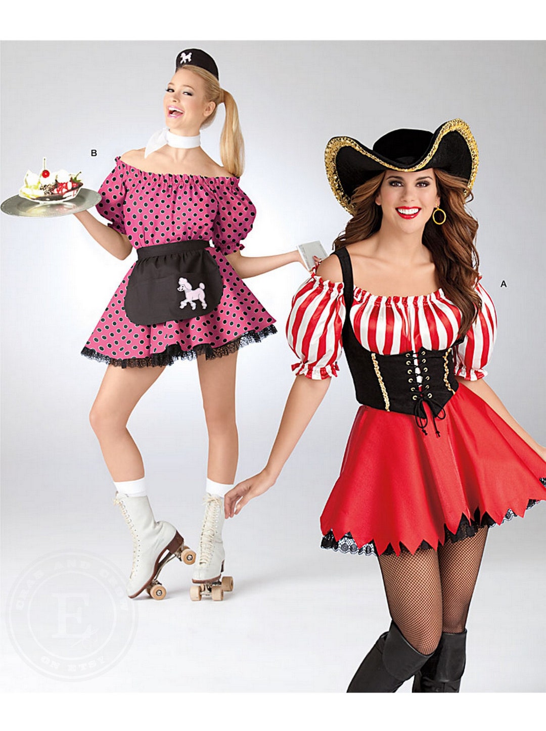 Simplicity 0359 Sewing Pattern Misses Easy Carhop Pirate Halloween ...
