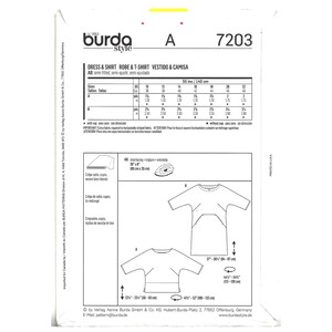 Burda 7203 Sewing Pattern for Misses Shirt and Dress With Pouch Pocket ...
