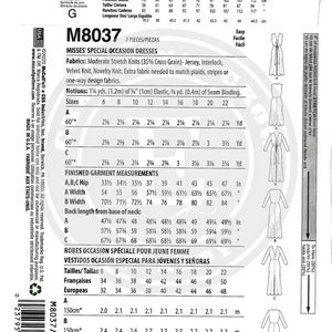 Mccalls M8037 Sewing Pattern Misses Plunging Drape Neckline Dress ...