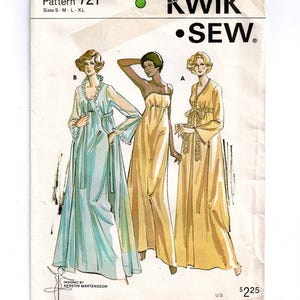 Kwik Sew 721 Sewing Pattern for Vintage 70s Nightgown and Peignoir Set ...