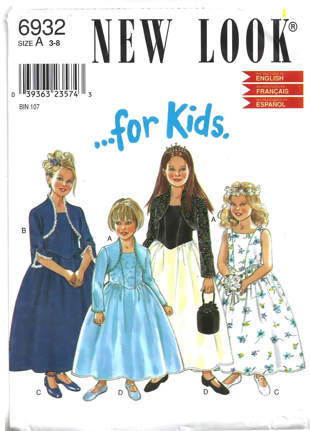 New Look 6932 Sewing Pattern for Girls Sleeveless Dress With Cropped ...