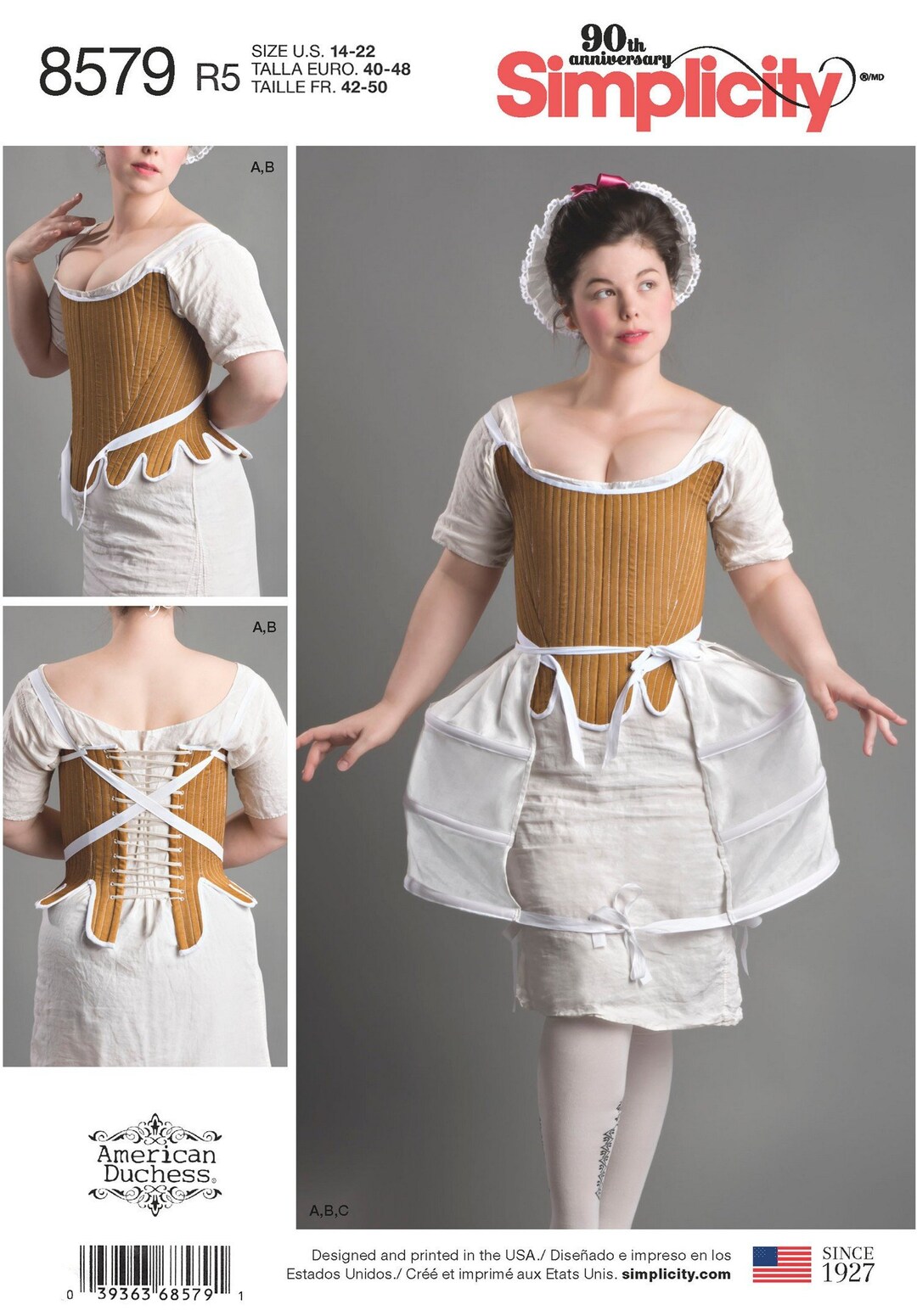 Simplicity 8579 Sewing Pattern for Misses 18th Century Costume Corset ...