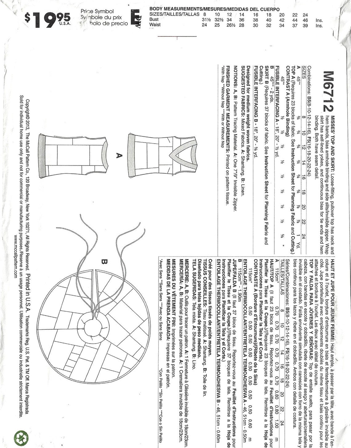 Mccalls M6712 Sewing Pattern Misses Generation Next Pullover - Etsy