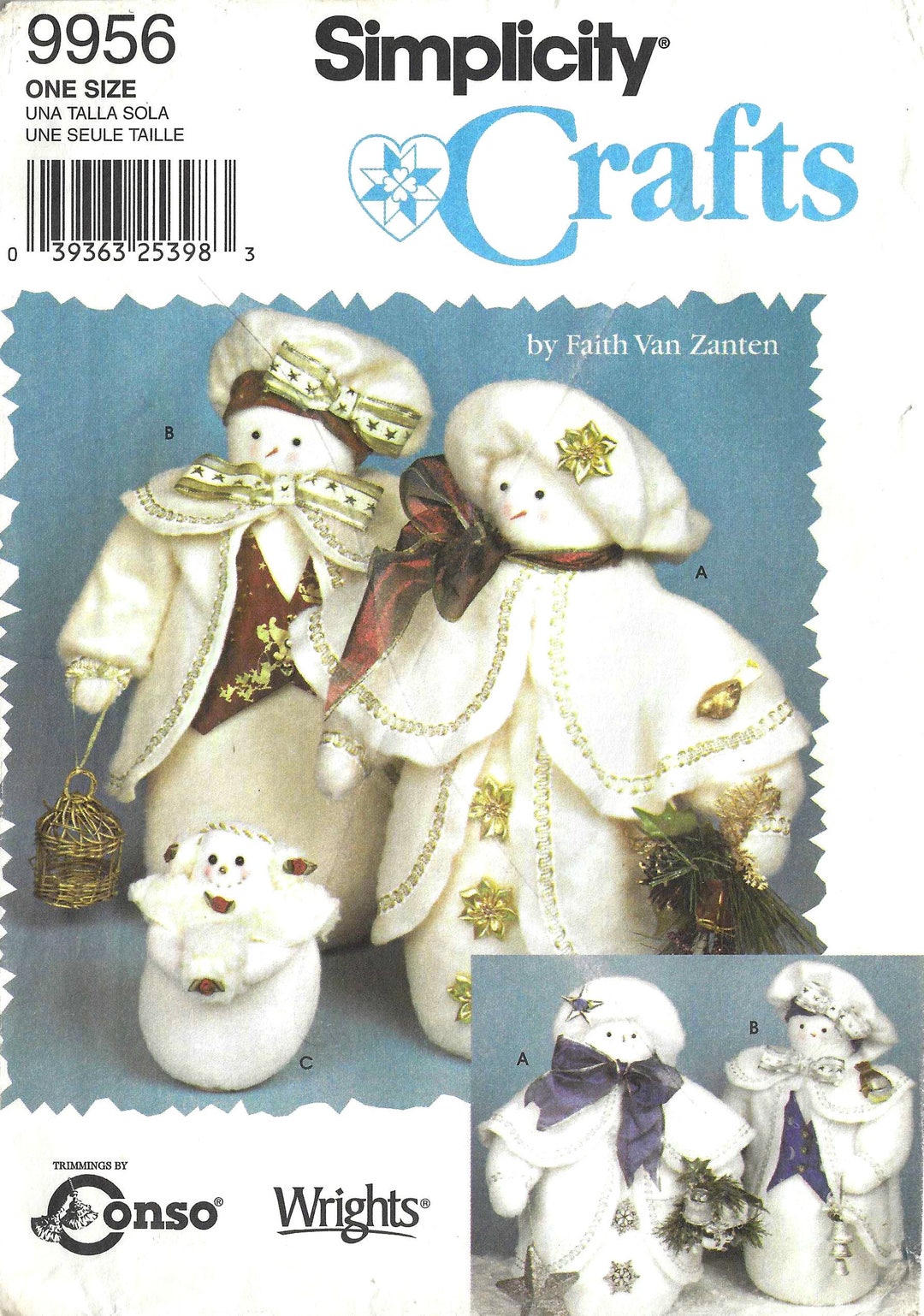Simplicity 9956 Sewing Pattern for Snow People Designed by Faith Van ...