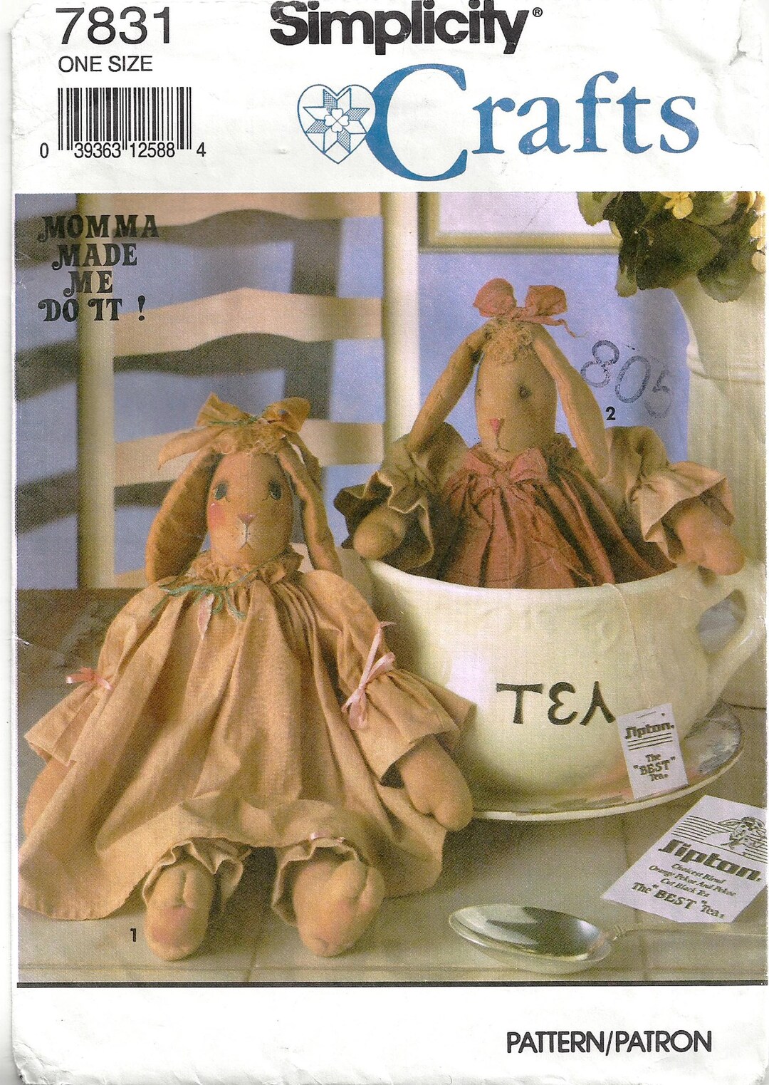 Simplicity 7831 Sewing Pattern for 17 Inch Bunny and Clothes Floppy ...