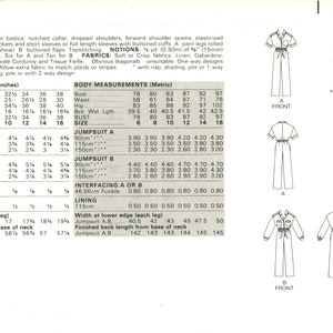 Butterick 4946 Sewing Pattern Misses Vintage 80s Notch Collar - Etsy