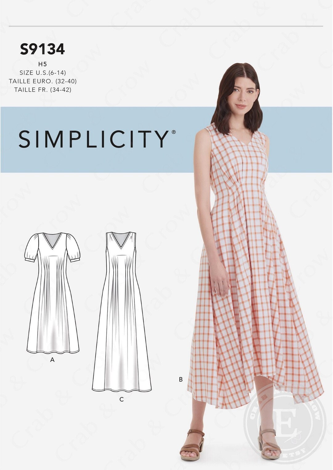 Simplicity S9134 Sewing Pattern Misses Dress With Released - Etsy
