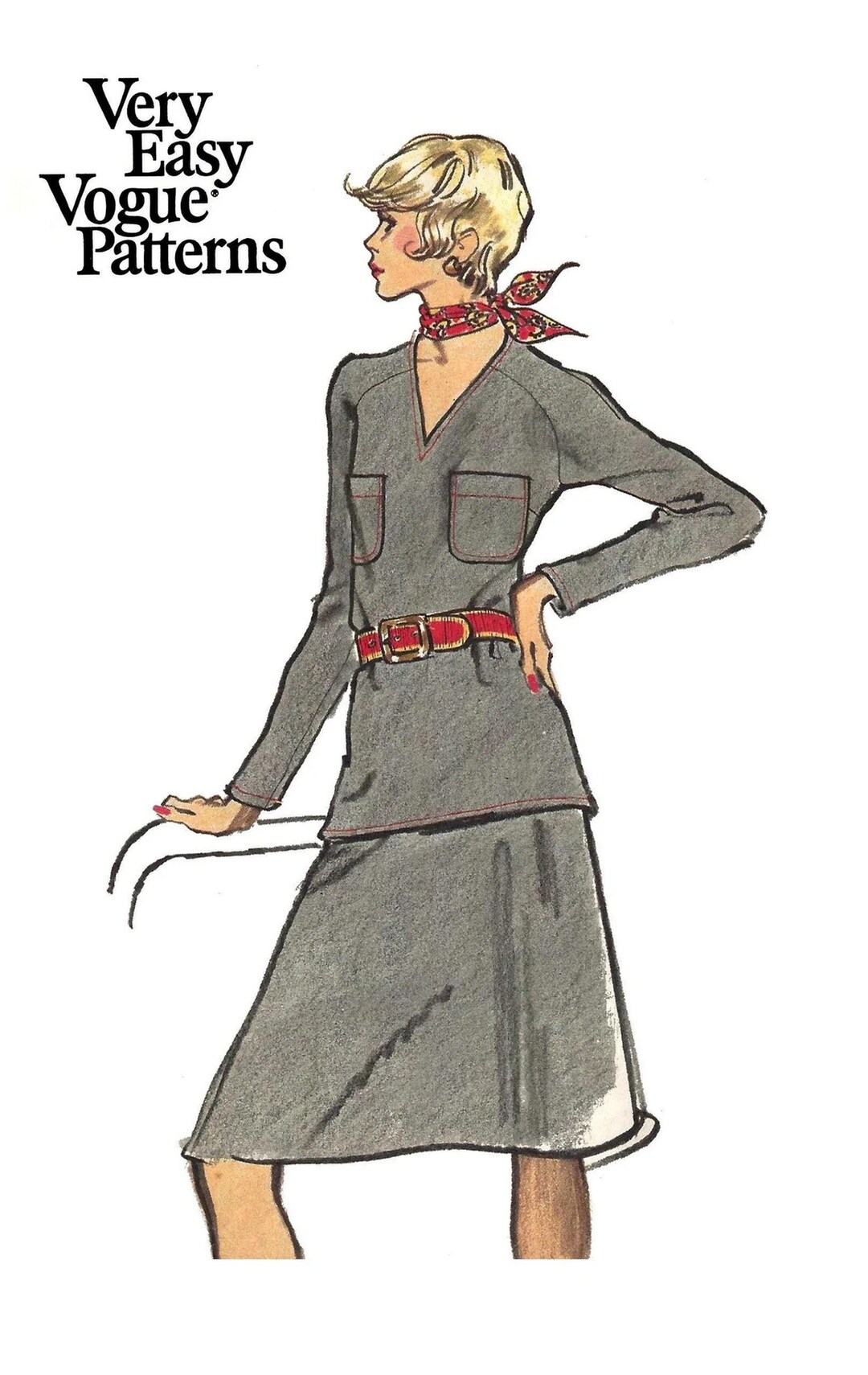 Vogue 8470 Sewing Pattern Misses Vintage 70s V-neckline Raglan Sleeve ...