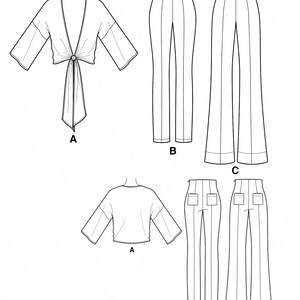 Simplicity 8655 Sewing Pattern Misses High-waisted Pants and Tie Top by ...