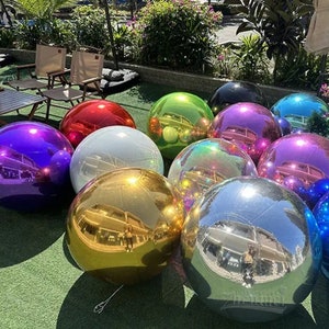 Giant Inflatable Mirror Balls Reusable Huge Round Metallic Balloon Orbs ...