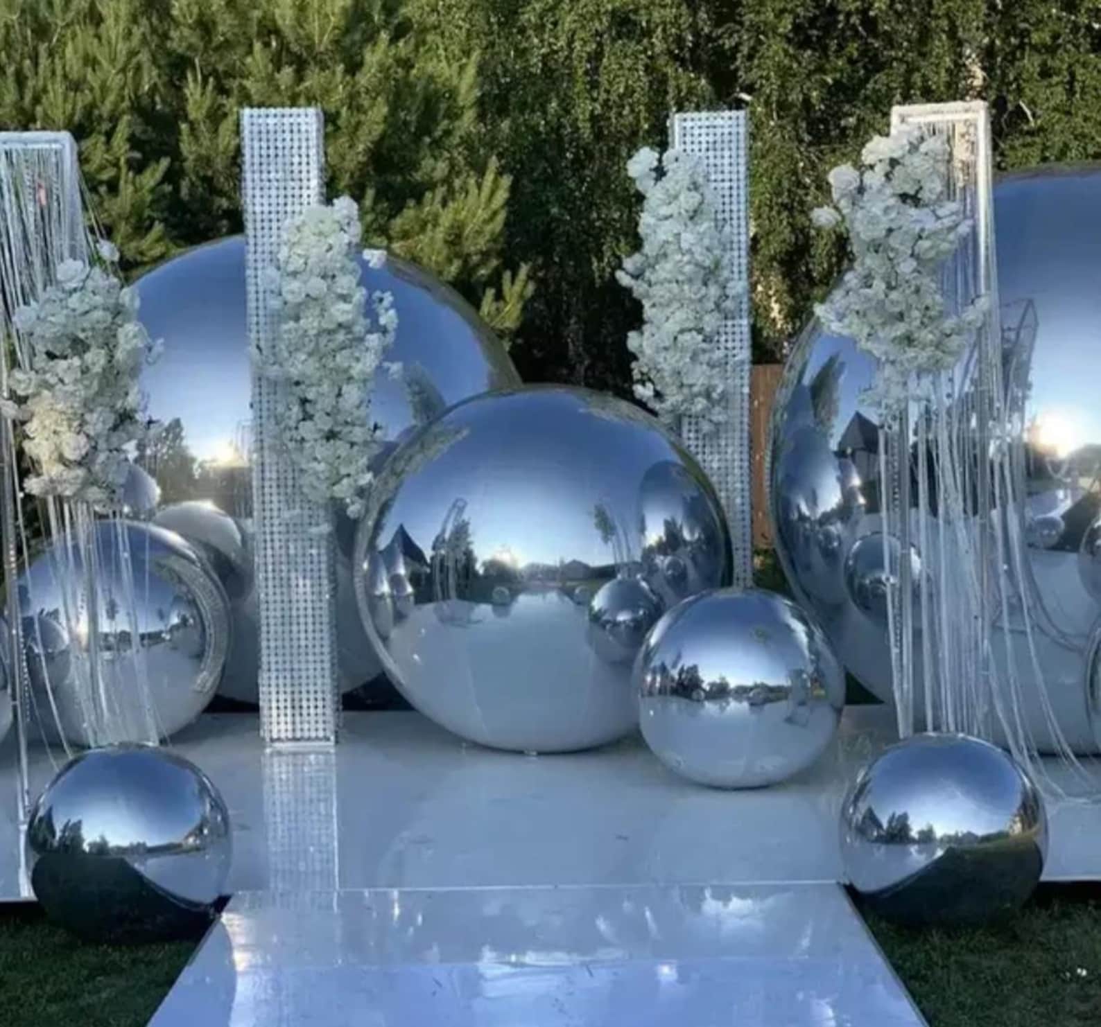 Giant Inflatable Mirror Balls: Reusable Metallic Balloon Orbs - Etsy