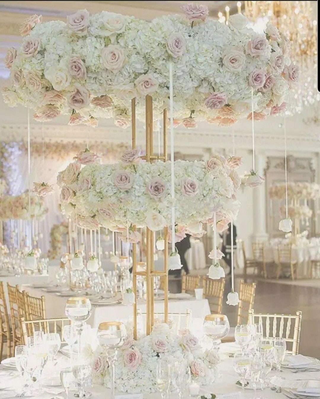 Gold Metal Wedding Table Centerpiece Riser: Floral Stand, 47 Inch - Etsy