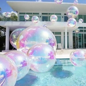 Giant Inflatable Mirror Balls Reusable Huge Round Metallic Balloon Orbs ...