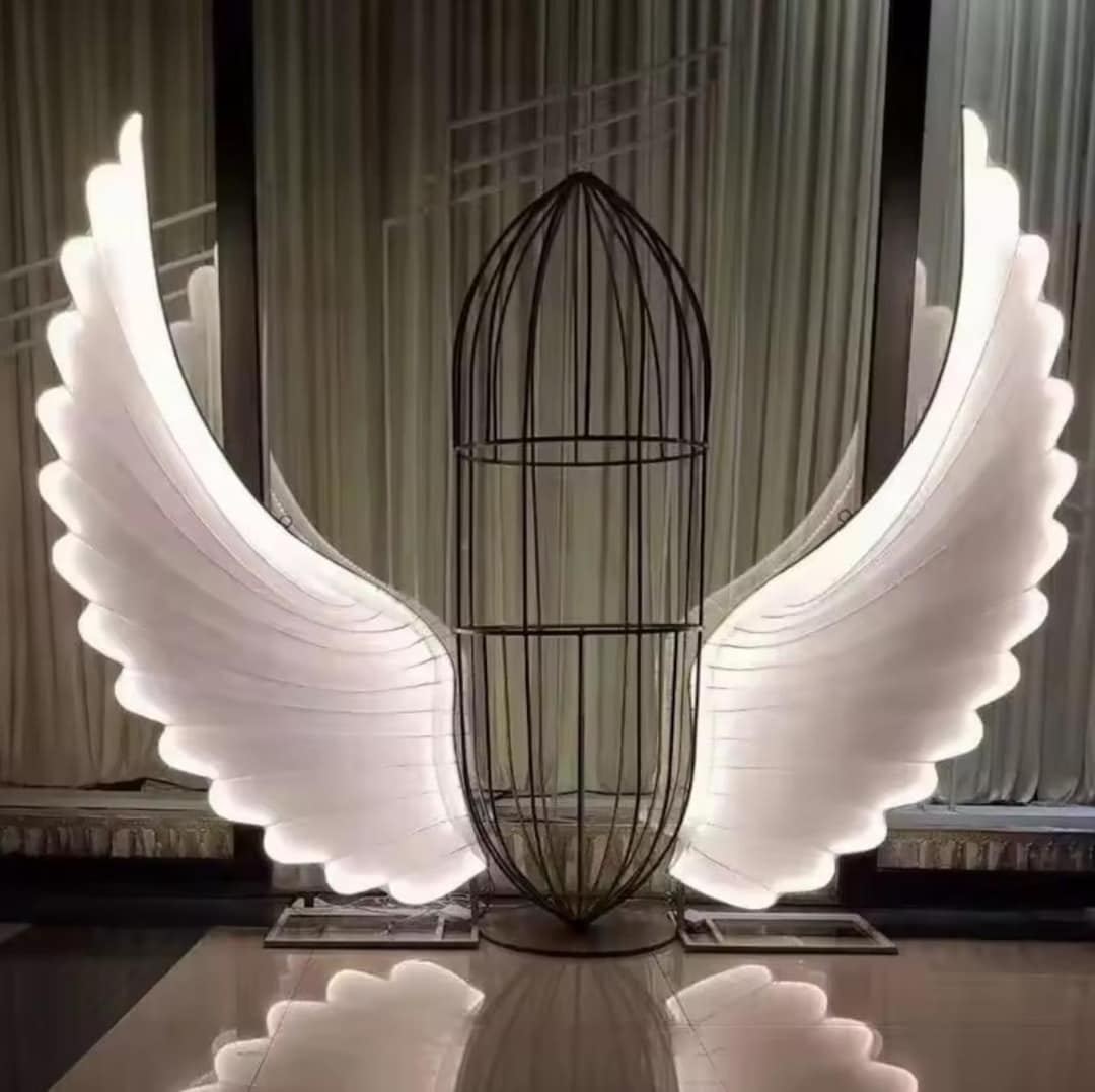 LED ANGEL WINGS Wedding Stage Metal Luminous Led Decorative Lights ...