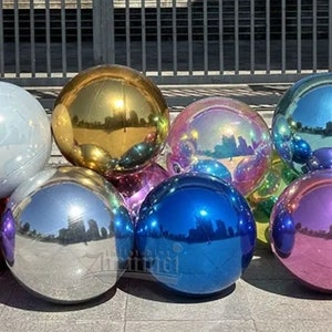 Giant Inflatable Mirror Balls Reusable Huge Round Metallic Balloon Orbs ...