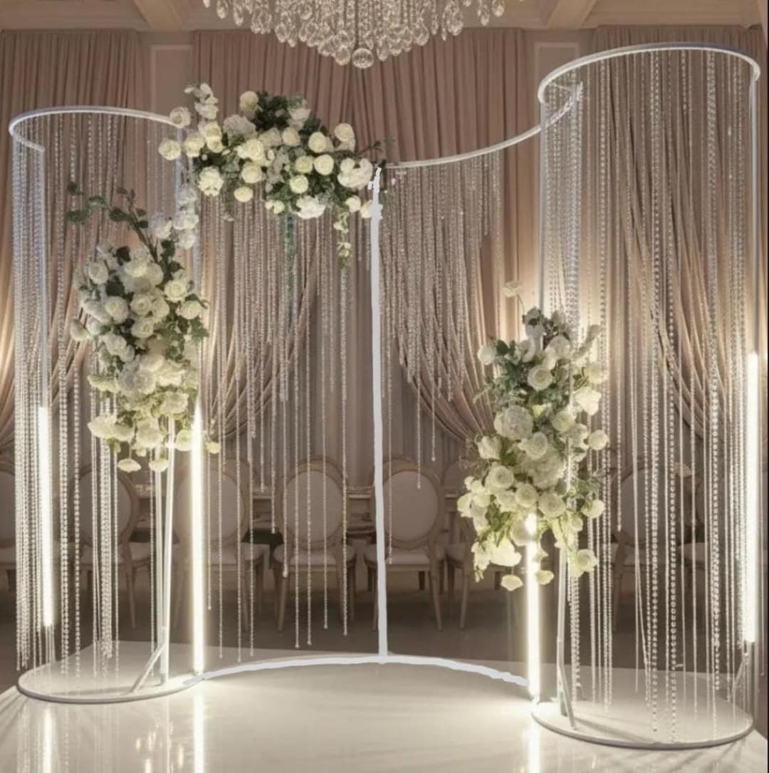 S-shape Wedding Backdrop With Crystal Bead Strands - Etsy