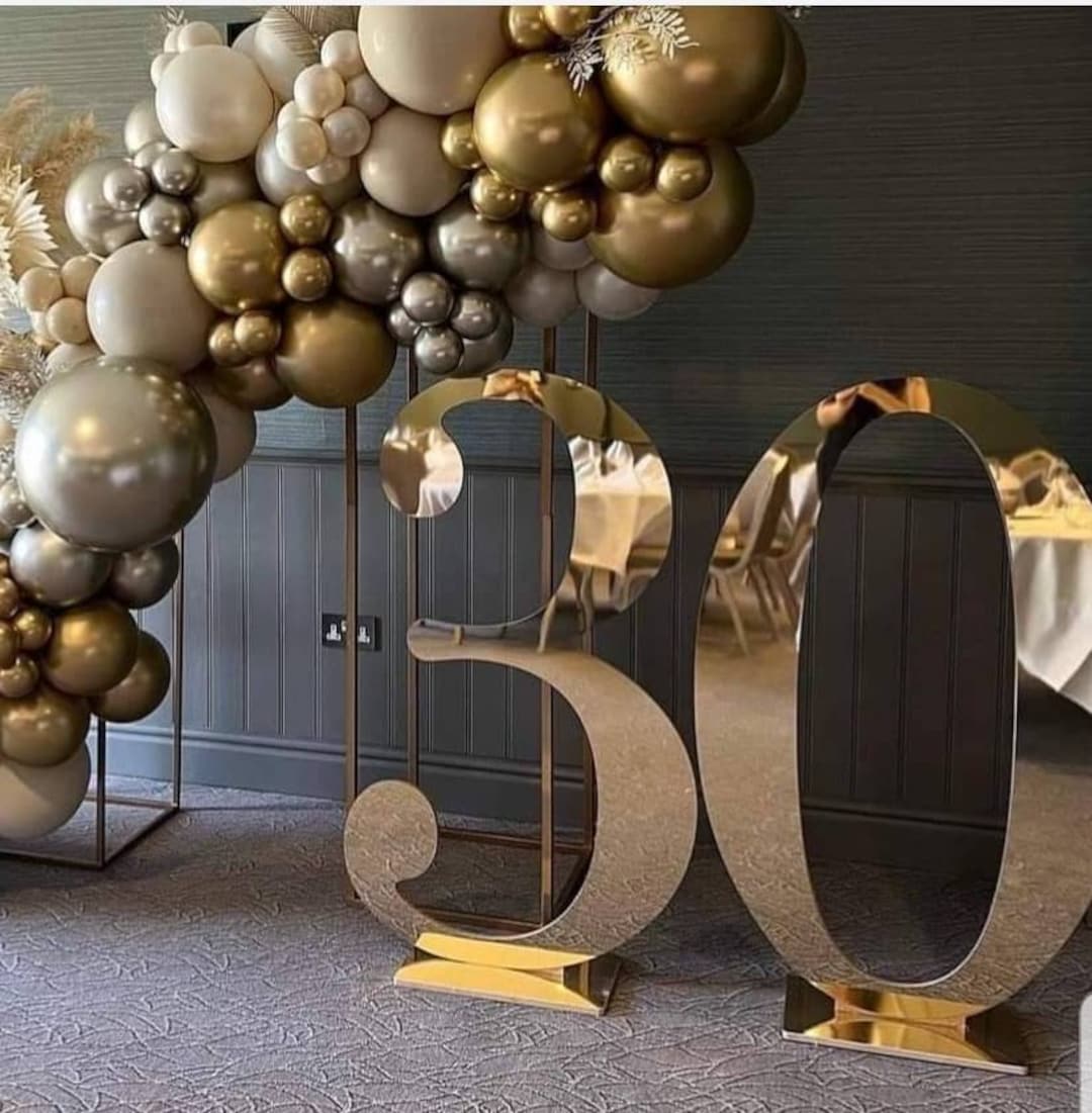 Large Mirror Acrylic Number: 3.6ft Marquee Party Decor - Etsy