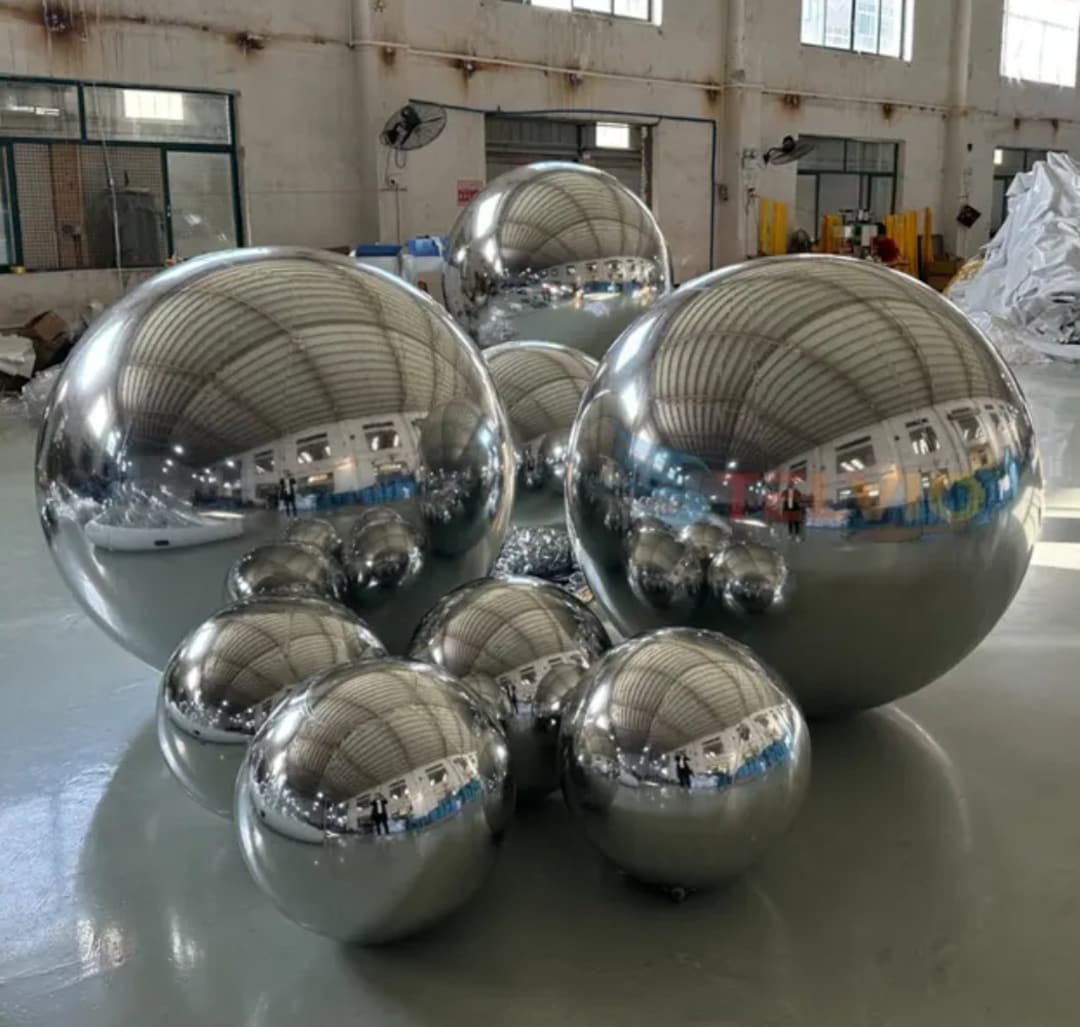 Giant Inflatable Mirror Balls Reusable Huge Round Metallic Balloon Orbs ...