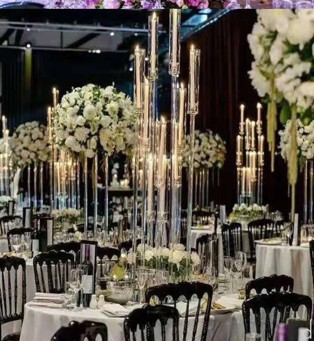 Clear Acrylic 8-arm Candelabra: Wedding Table Centerpiece - Etsy