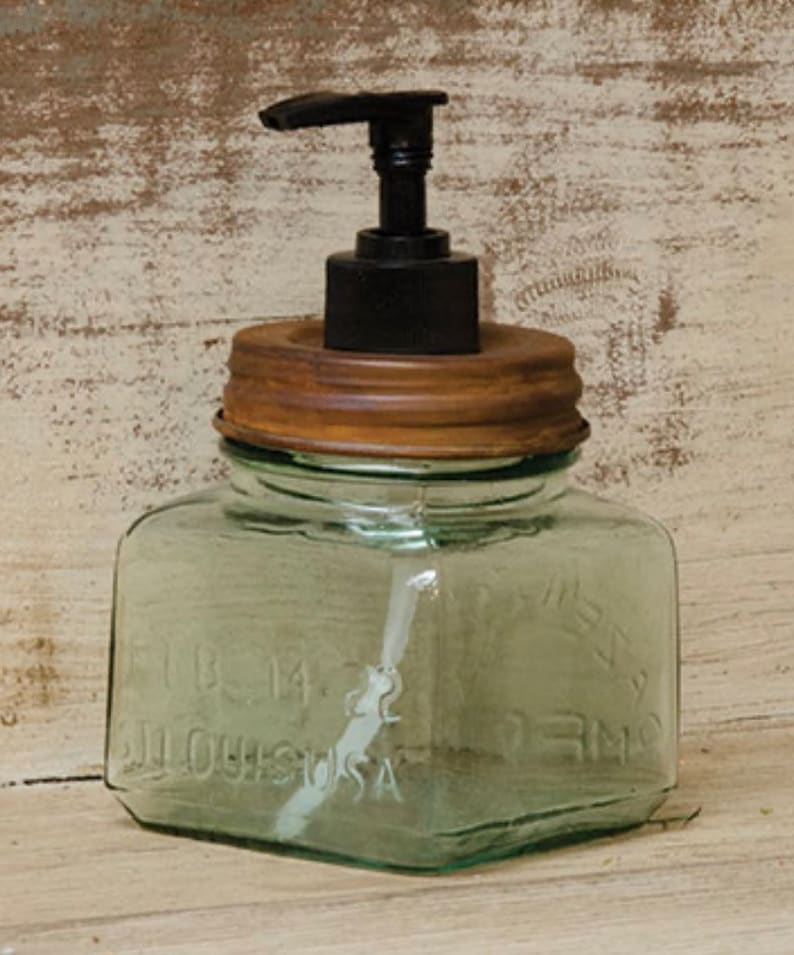 Rustic Farmhouse Decor Soap Dispenser With Rusty Lid - Etsy
