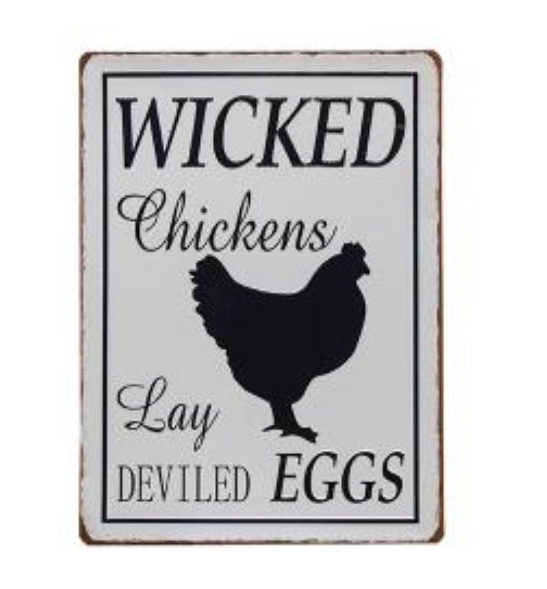 Wicked Chickens Make Deviled Eggs Metal Sign - Etsy