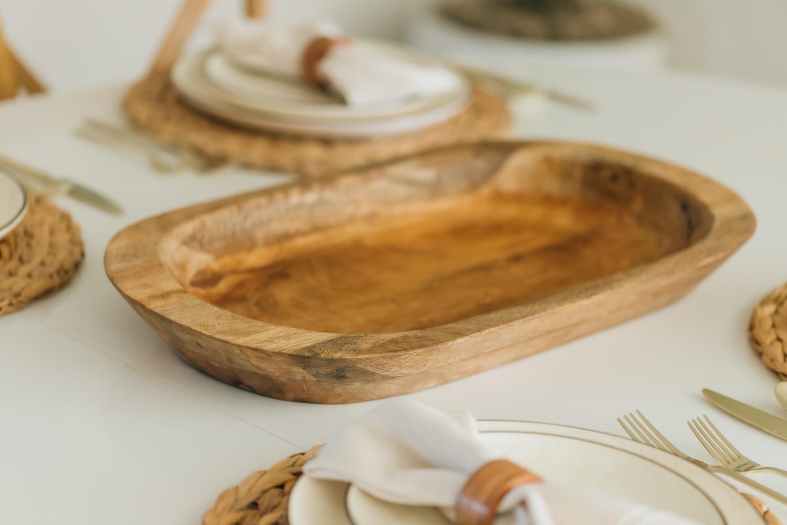 Hand Carved Food Grade Dough Bowl: Wooden Table Centerpiece 22x12x2 - Etsy