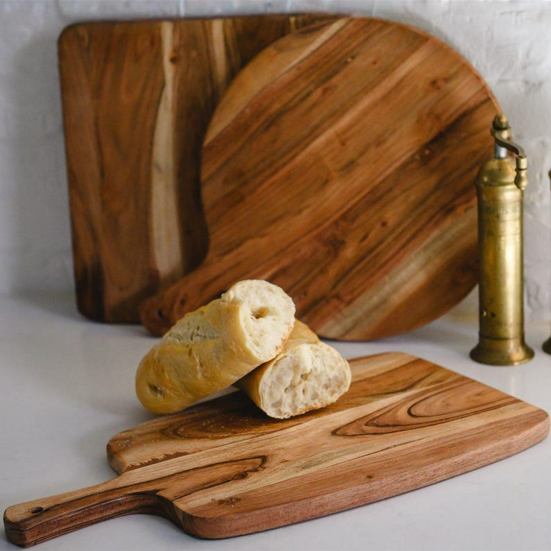 Solid Wood Cutting Board Gift Set, With Handle, Homeware Kitchen Decor ...