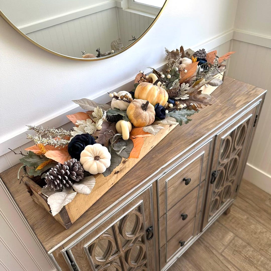 Large Fall Centerpiece for Dining, Fall Table Top, Decor, Floral ...