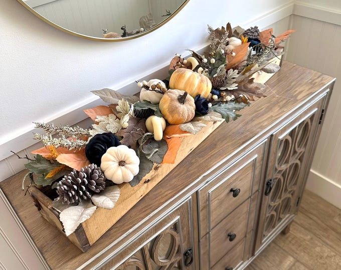 24” Custom Request Large Fall Centerpiece for Dining, Fall Table Top ...