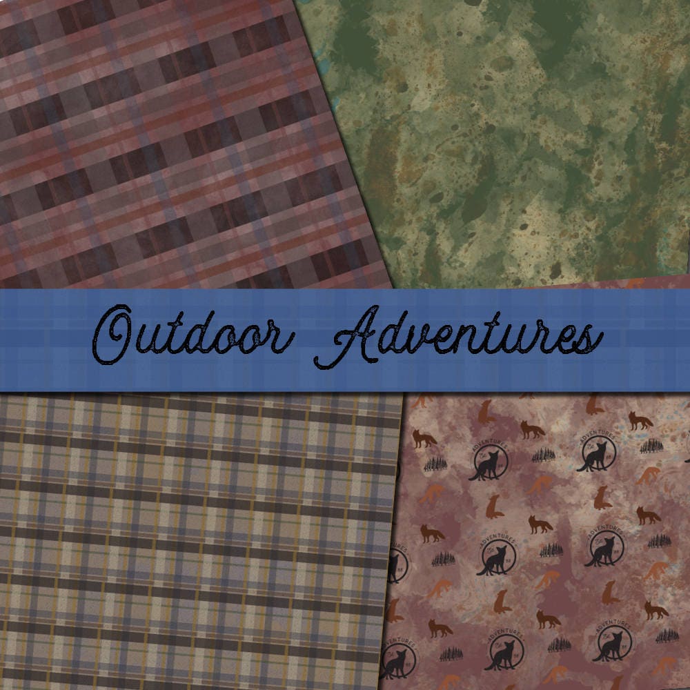 Outdoor Adventures Digital Paper Pack 12x12 High-res - Etsy