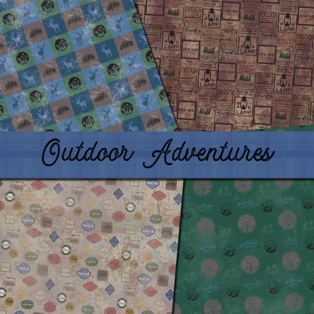 Outdoor Adventures Digital Paper Pack 12x12 High-res - Etsy