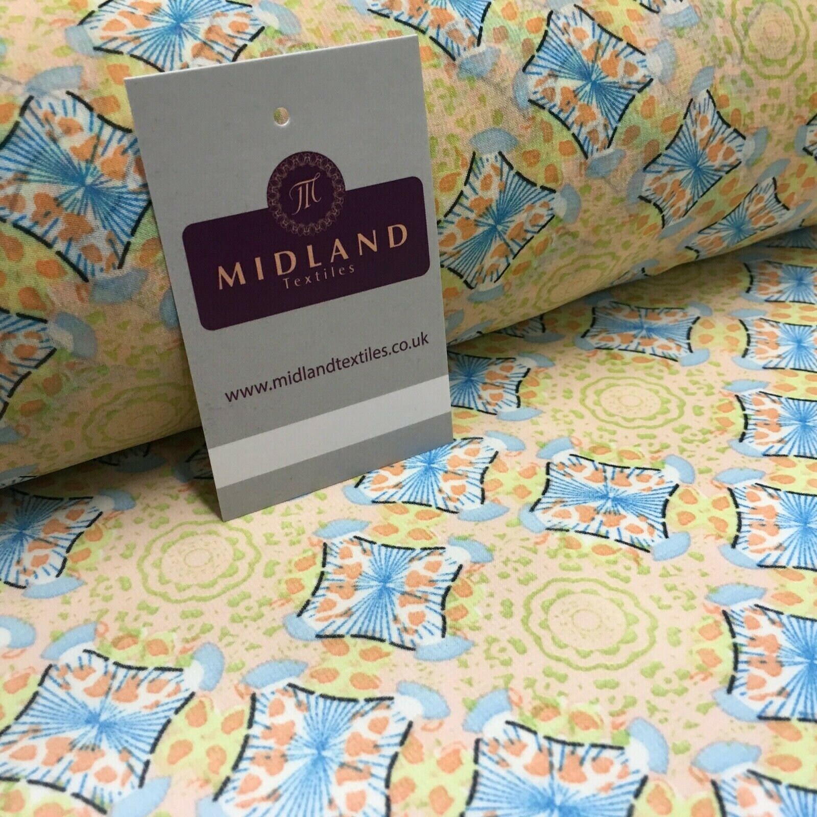 Peach lime diamond geometric crepe chiffon dress fabric 150 cm | Etsy