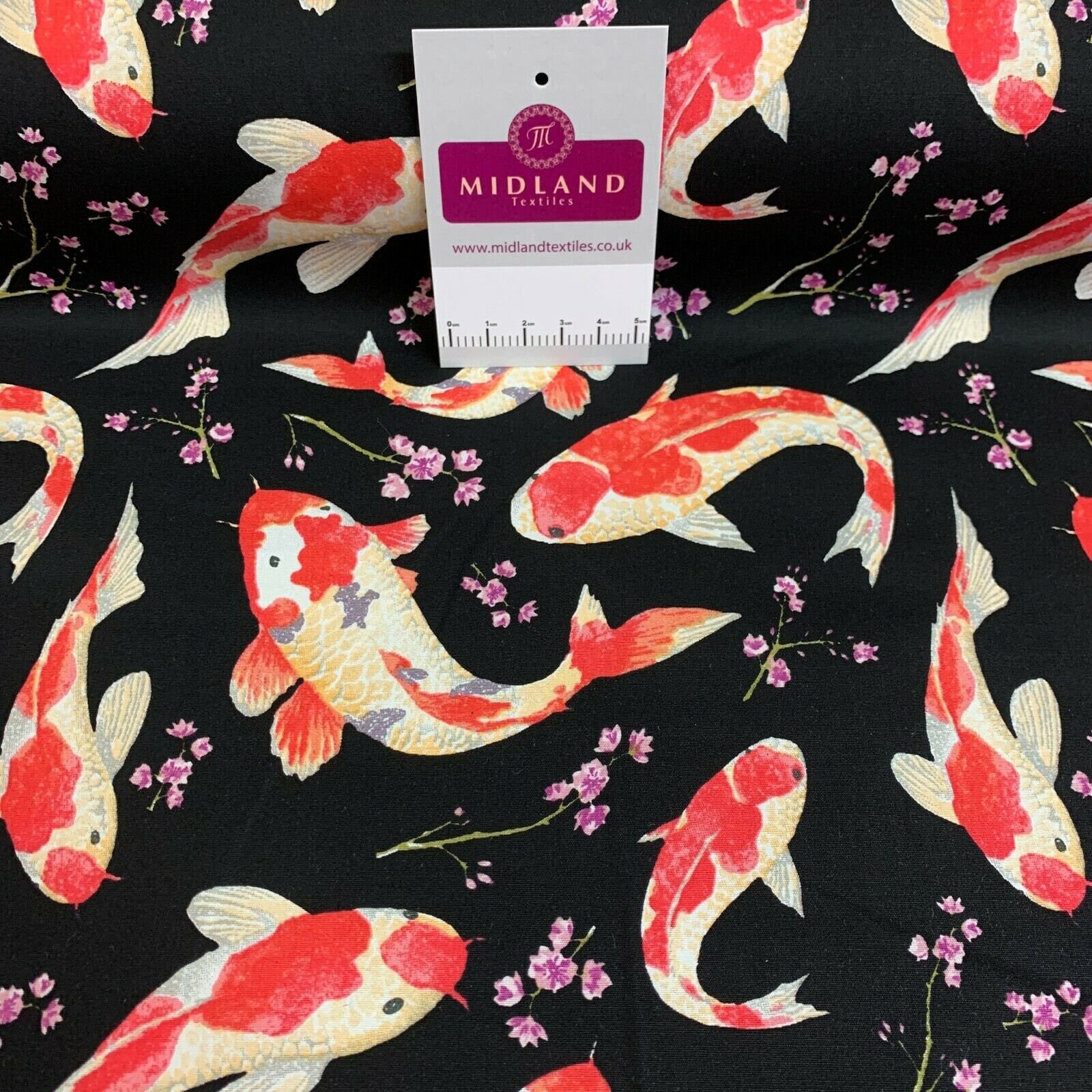 Koi Carp Fish Printed Cotton Poplin Craft Mask Fabric Md1476 - Etsy UK