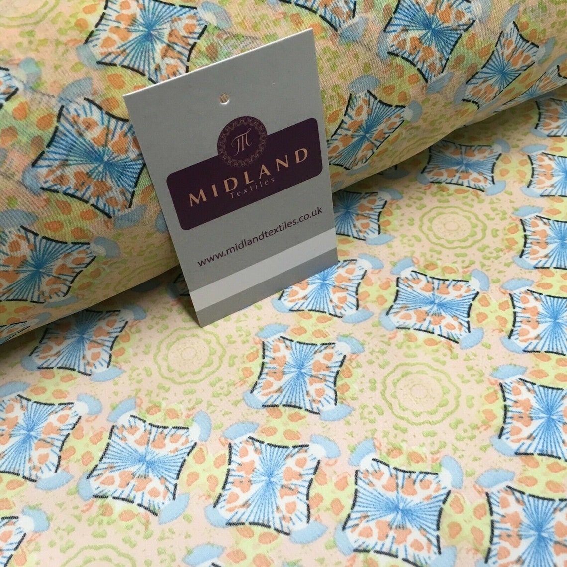 Peach Lime Diamond Geometric Crepe Chiffon Dress Fabric 150 Cm - Etsy UK