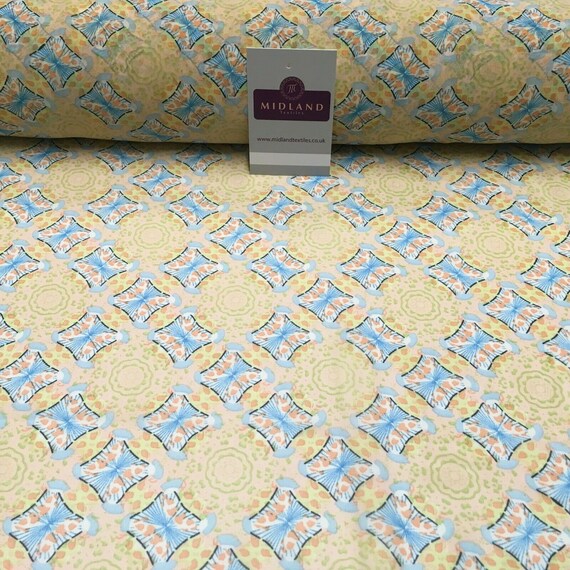 Peach Lime Diamond Geometric Crepe Chiffon Dress Fabric 150 Cm - Etsy UK