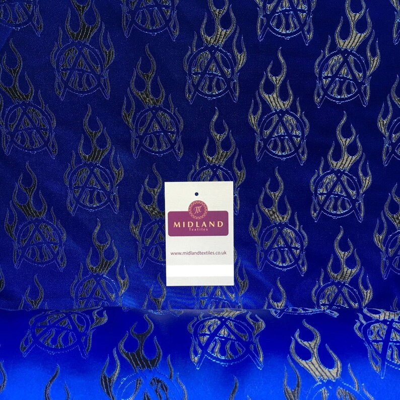 Royal Blue Chinese Symbol Oriental Satin Brocade Fabric 44 Wide M395-18 ...