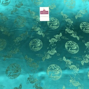 Traditional Oriental Gold Dragon Silk Satin Brocade 45" Wide M60 Mtex ...
