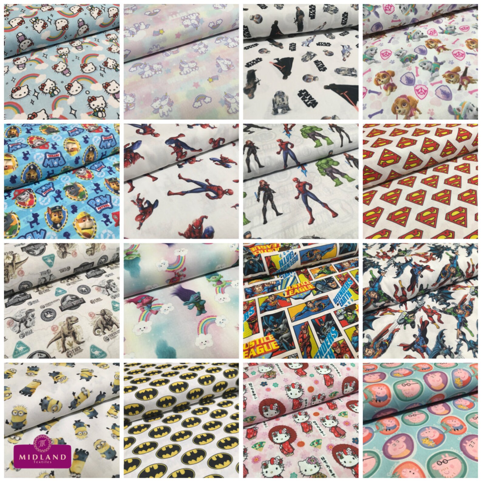 Comic Superheroes Cartoon Licensed Digital Printed 100% Cotton Fabric ...