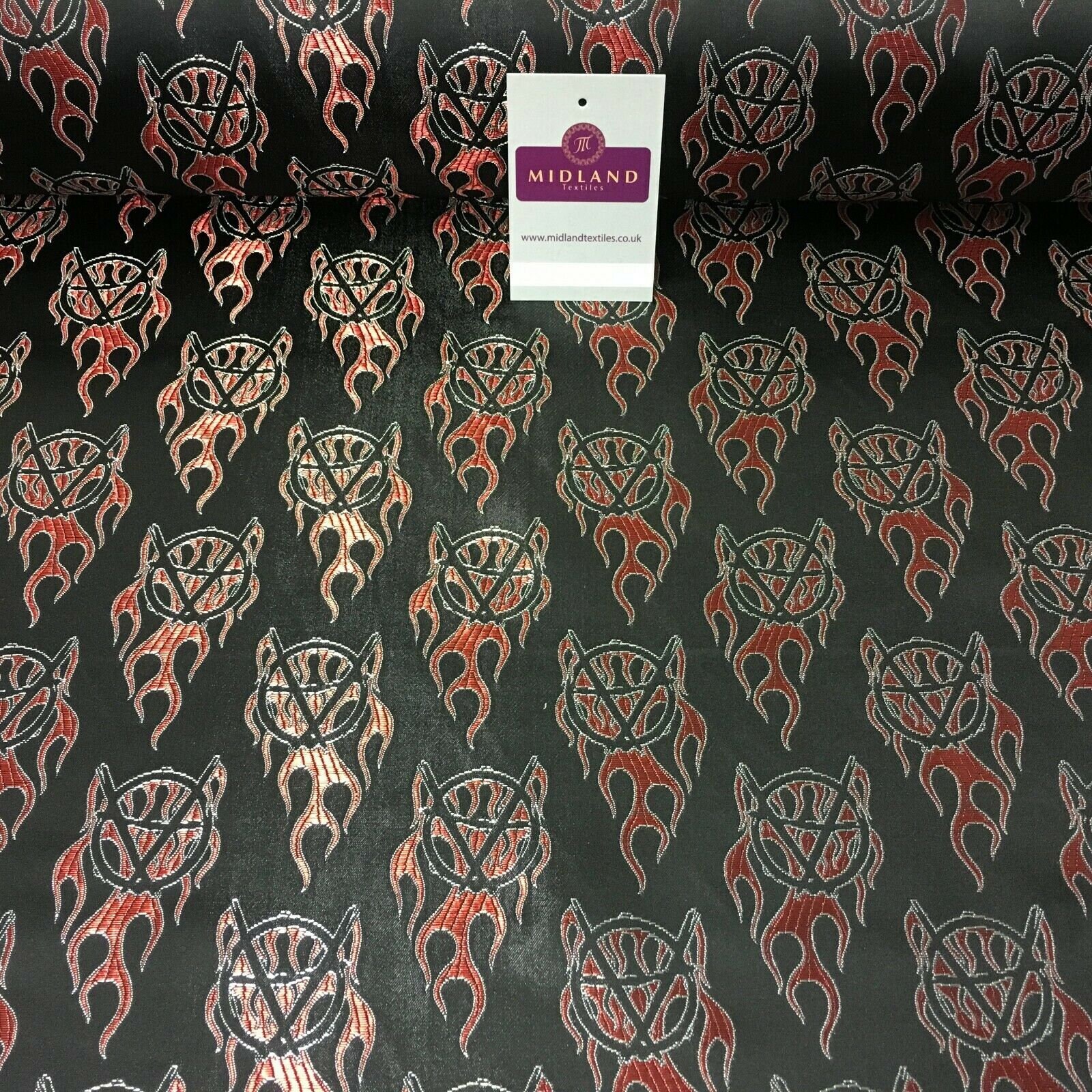 Chinese Black and Red Symbol Brocade Waistcoat Dress Fabric 110cm Wide ...