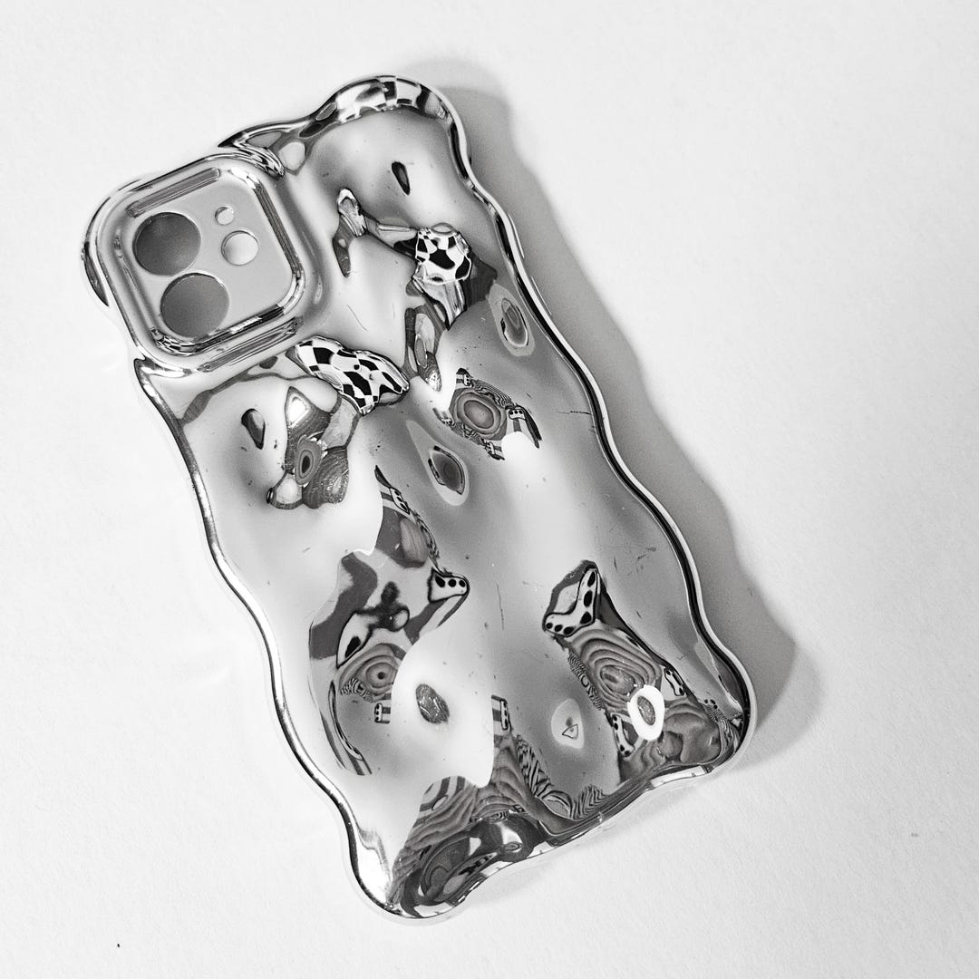 Silver Wavy Bubble Phone Case - Etsy