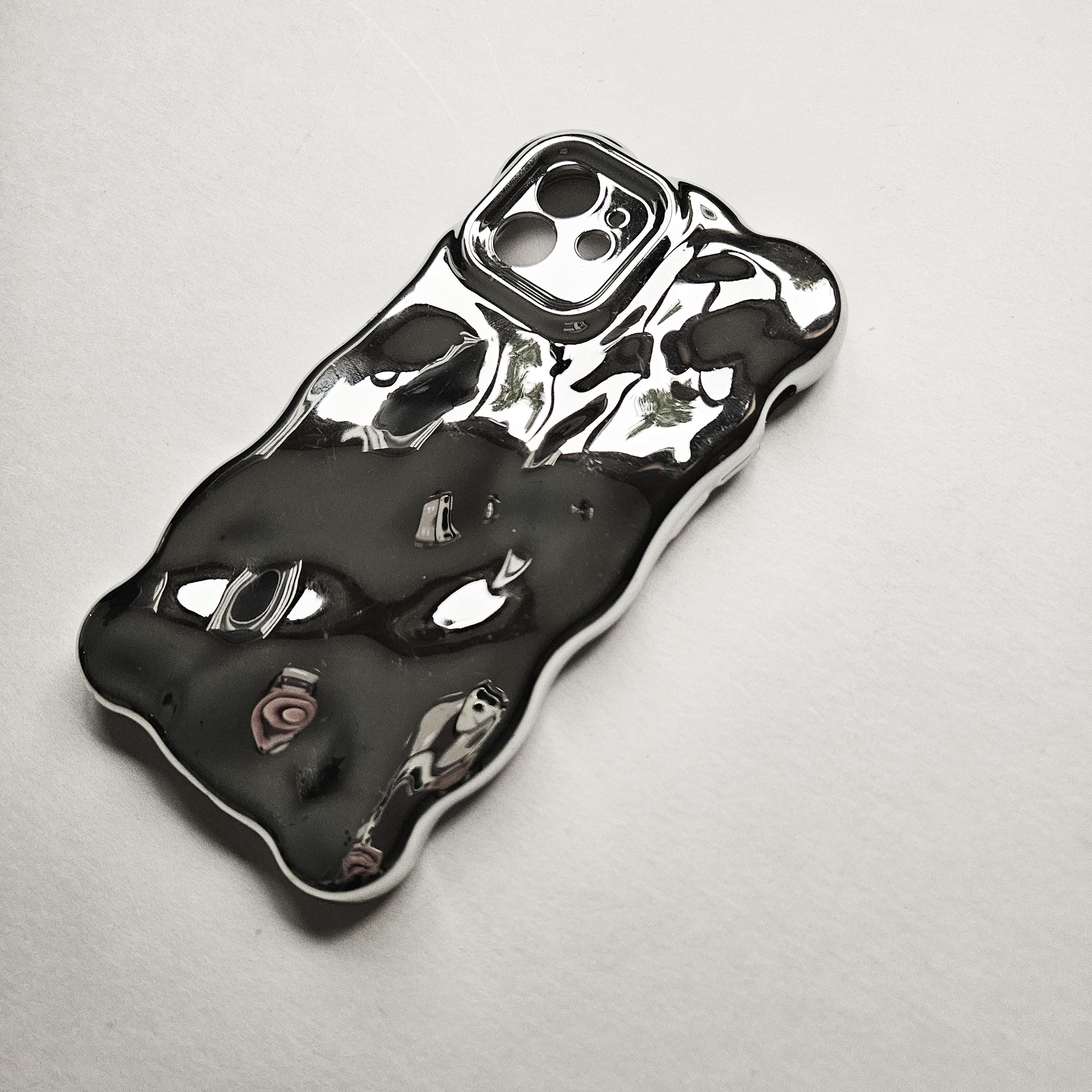 Silver Wavy Bubble Phone Case - Etsy