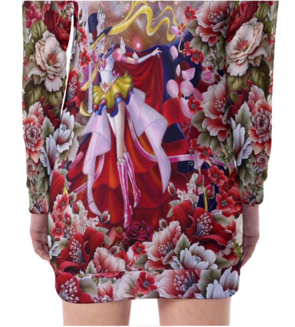 CJF Designs Sailormoon 30th Anniversary Floral Women's Heavy Fleece ...