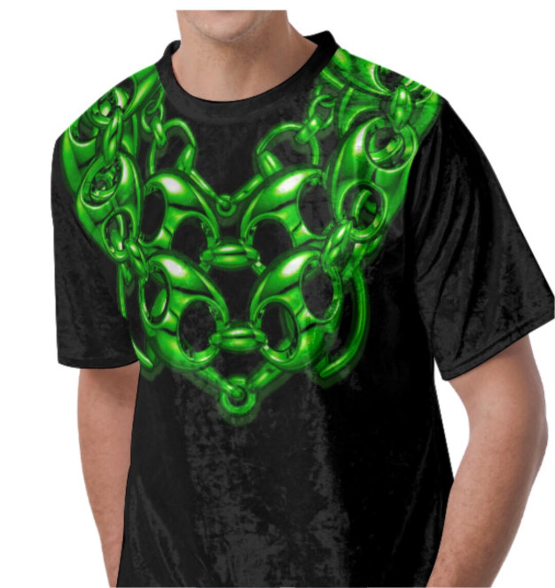 CJF Designs Puffed Mariner Link/horsebit Green Chain Velvet Shirt - Etsy