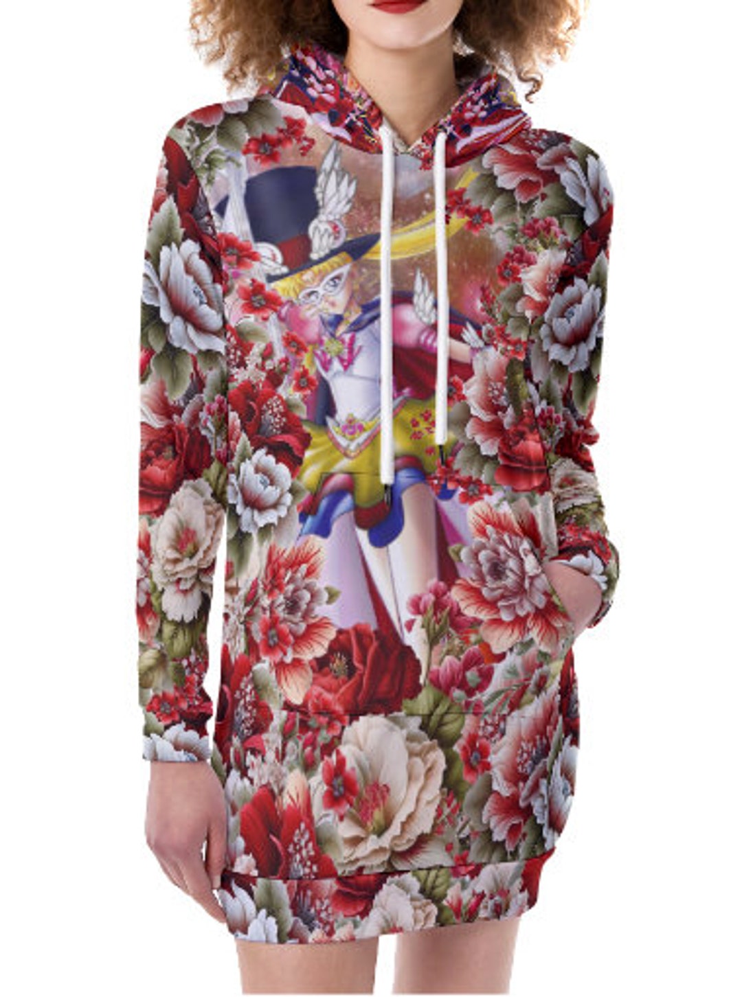 CJF Designs Sailormoon 30th Anniversary Floral Women's Heavy Fleece ...