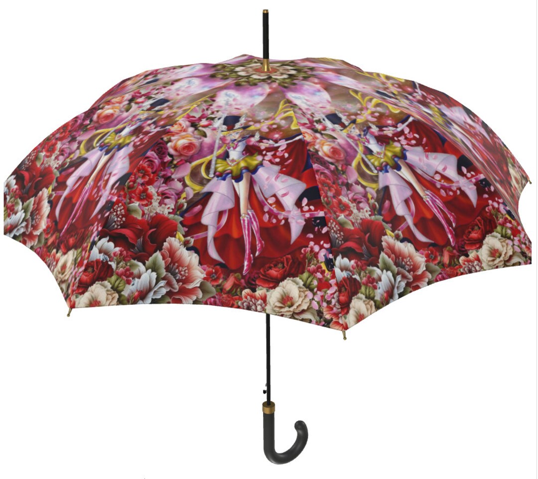 CJF Designs Sailor Moon 30th Anniversary Floral Umbrella 35 Inches ...