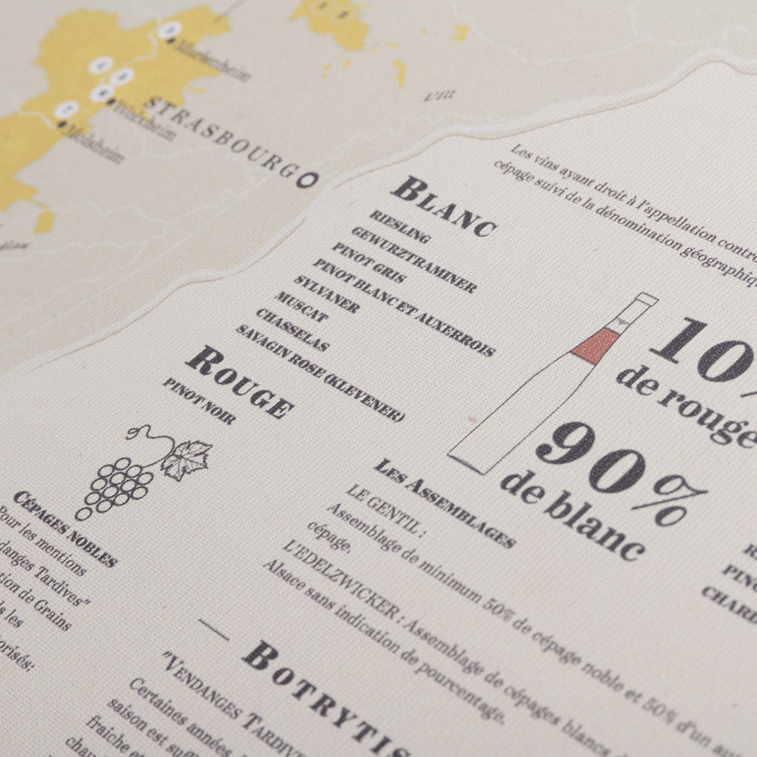 Vines Map of France, Map of French Vineyards, Old School Map, Vineyards ...