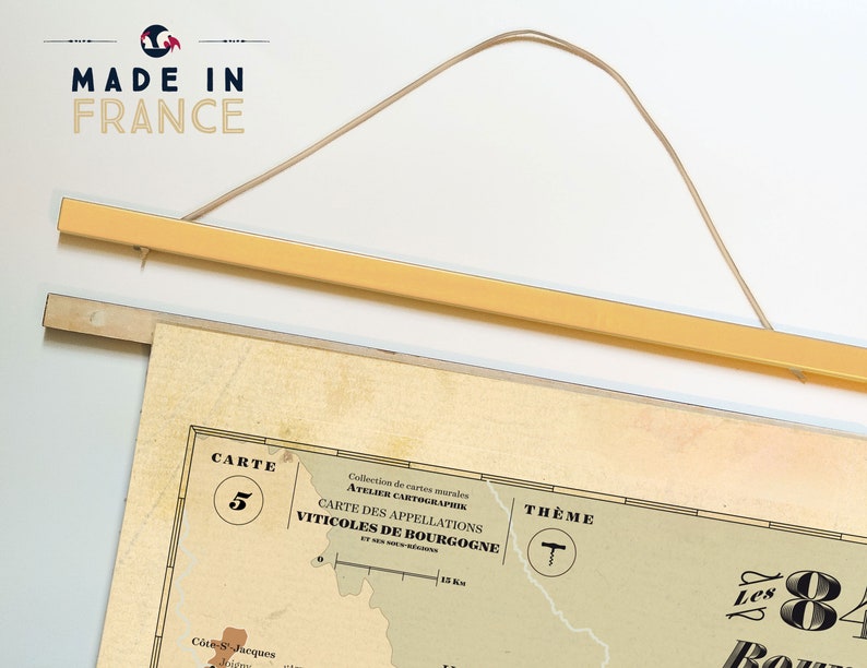 Vines Map of France, Map of French Vineyards, Old School Map, Vineyards ...