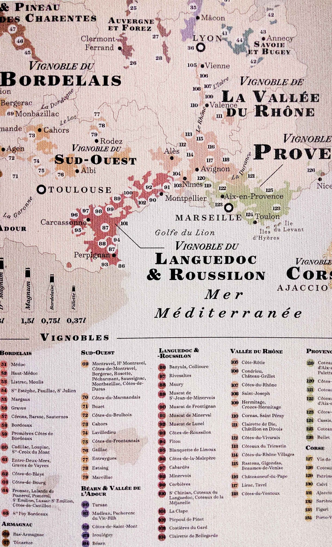 Vines Map of France Map of French Vineyards Old School Map | Etsy UK