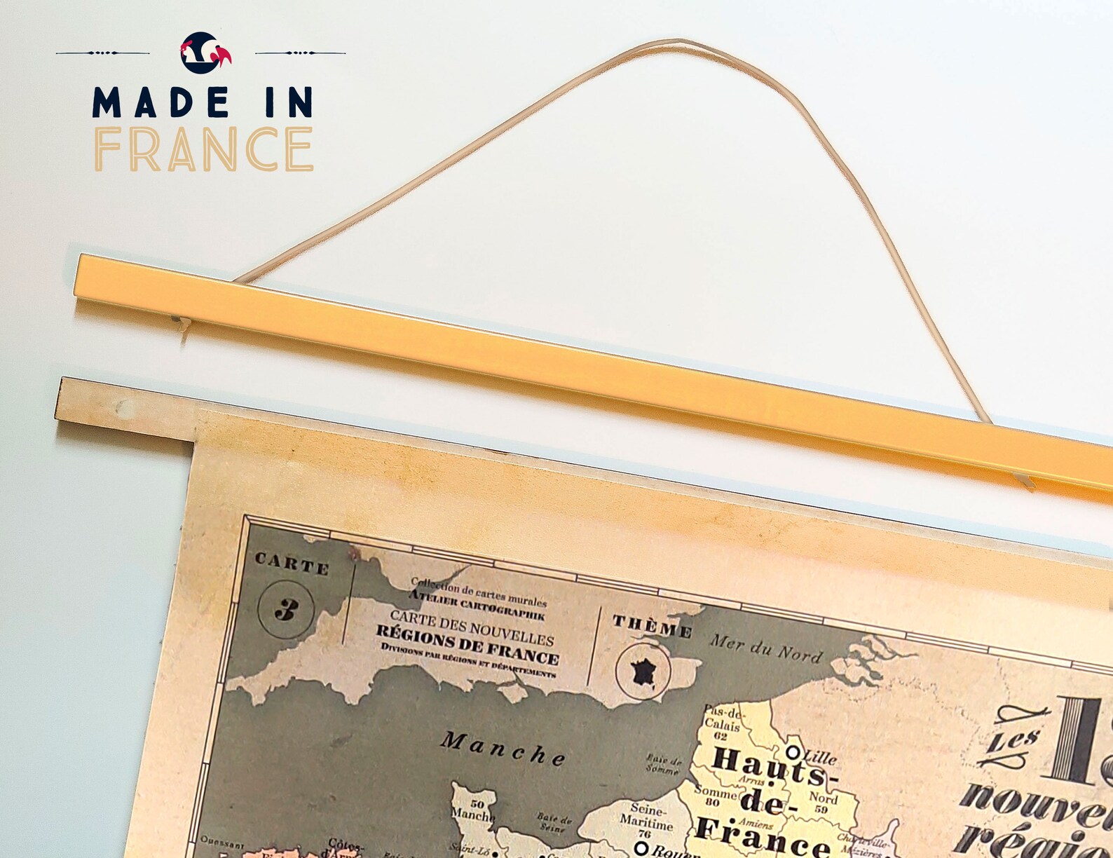 Vintage Map of France, Map of Regions, Old School Map, Old School ...