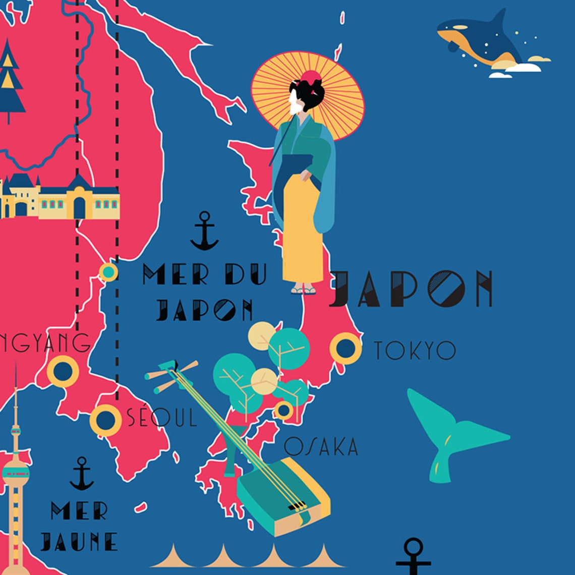 Asia Pop Map Asia Map World Map | Etsy